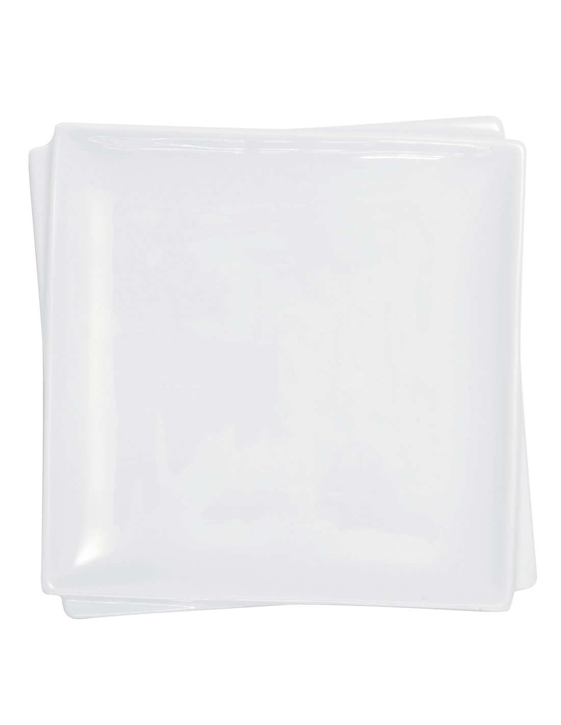 Square flat white porcelain plate 31x31 cm Twins Pro.Mundi | Pilsa