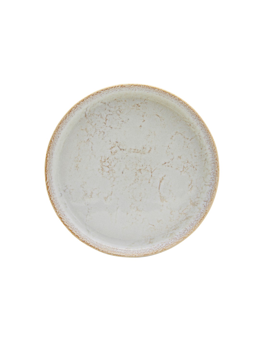 Flat Round Beige Glazed Stoneware Plate Ø 17 cm Sand Accolade | Pilsa