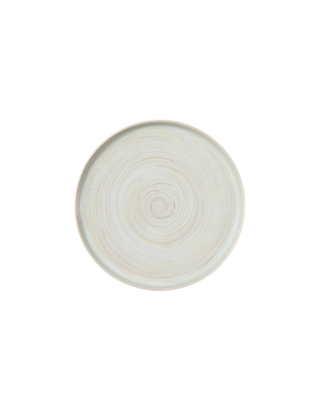 Flat Round Beige Glazed Stoneware Plate Ø 28 cm Aurora Accolade | Pilsa